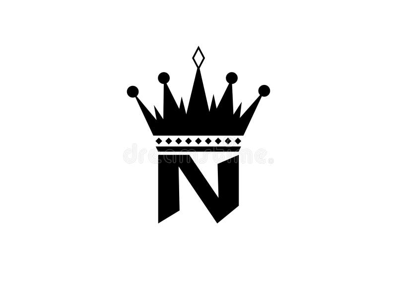 Simple Initial Letter N with Crown Logo. Letter and Crown Vector ...