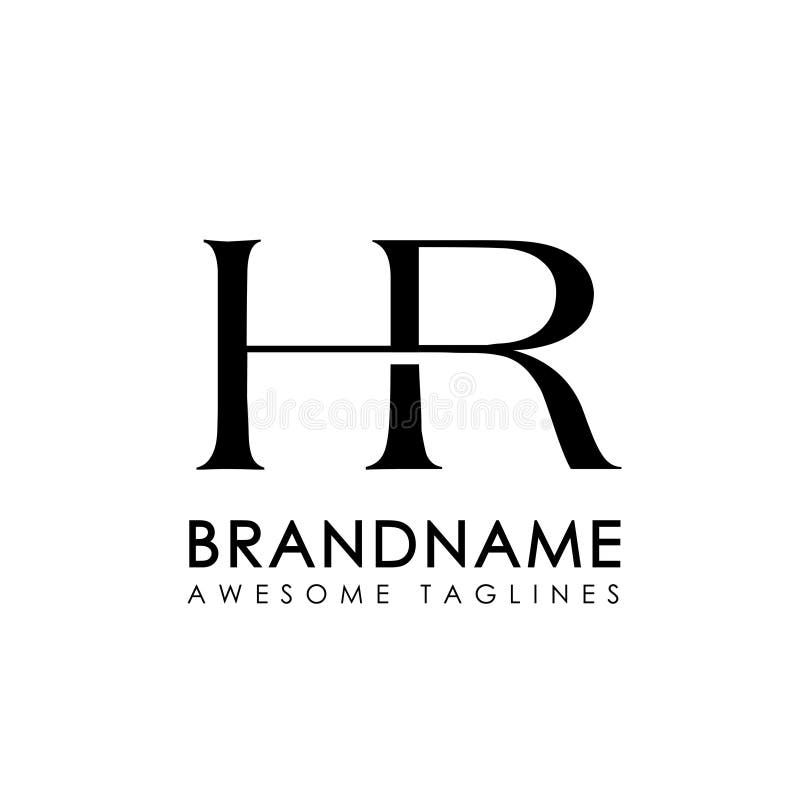 Simple Initial Letters HR Logo Stock Vector - Illustration of geometric ...