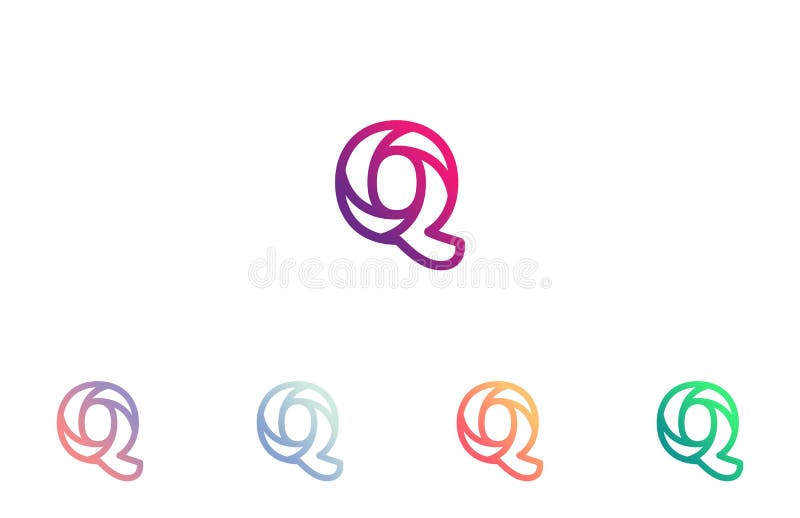 Simple Initial Letters Q Logo Stock Vector - Illustration of geometric ...