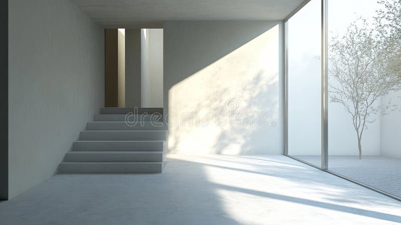 Simple Interior with Clean Lines and Minimalist Design. Stock ...