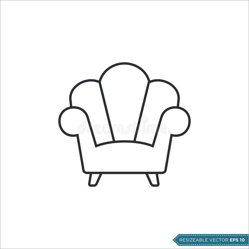 Simple Interior Design Icon. Sofa Couch Icon Vector Template ...