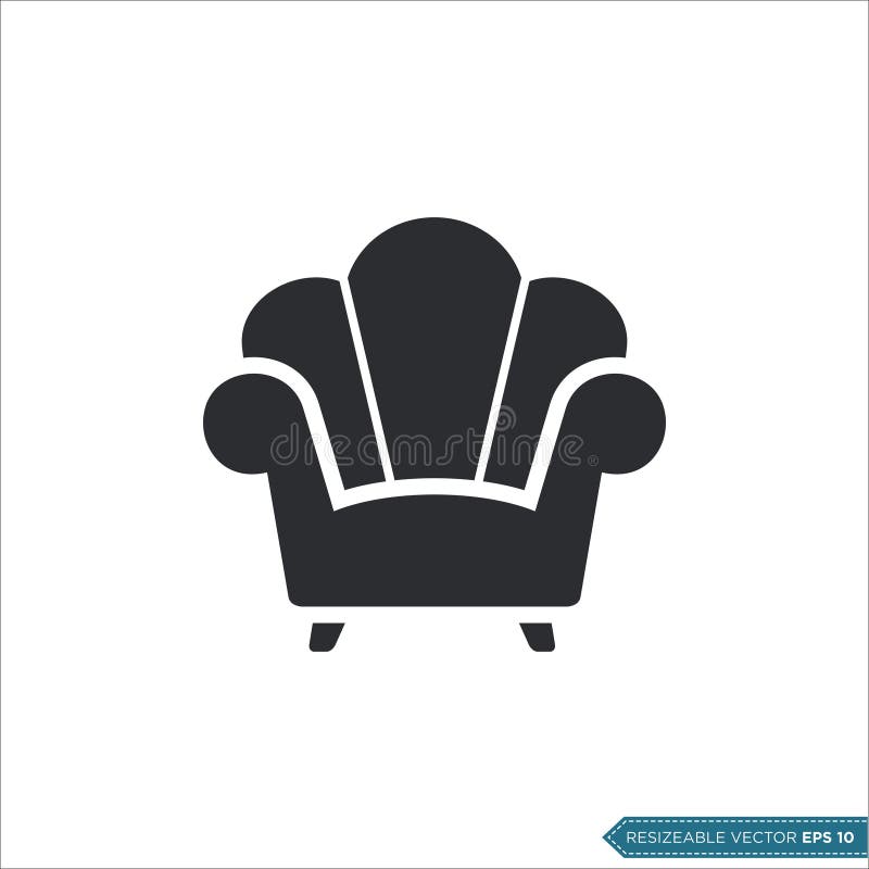 Simple Interior Design Icon. Sofa Couch Icon Vector Template ...