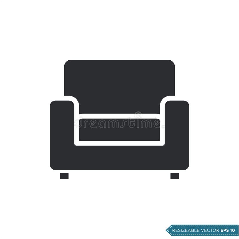 Simple Interior Design Icon. Sofa Couch Icon Vector Template ...