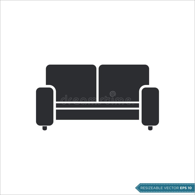 Simple Interior Design Icon. Sofa Couch Icon Vector Template ...
