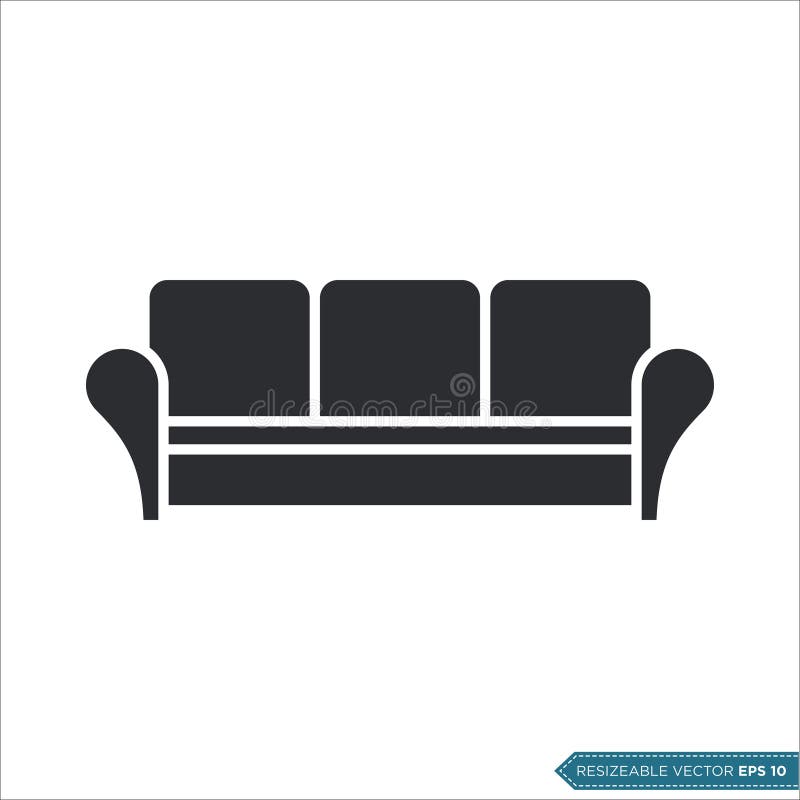 Simple Interior Design Icon. Sofa Couch Icon Vector Template ...