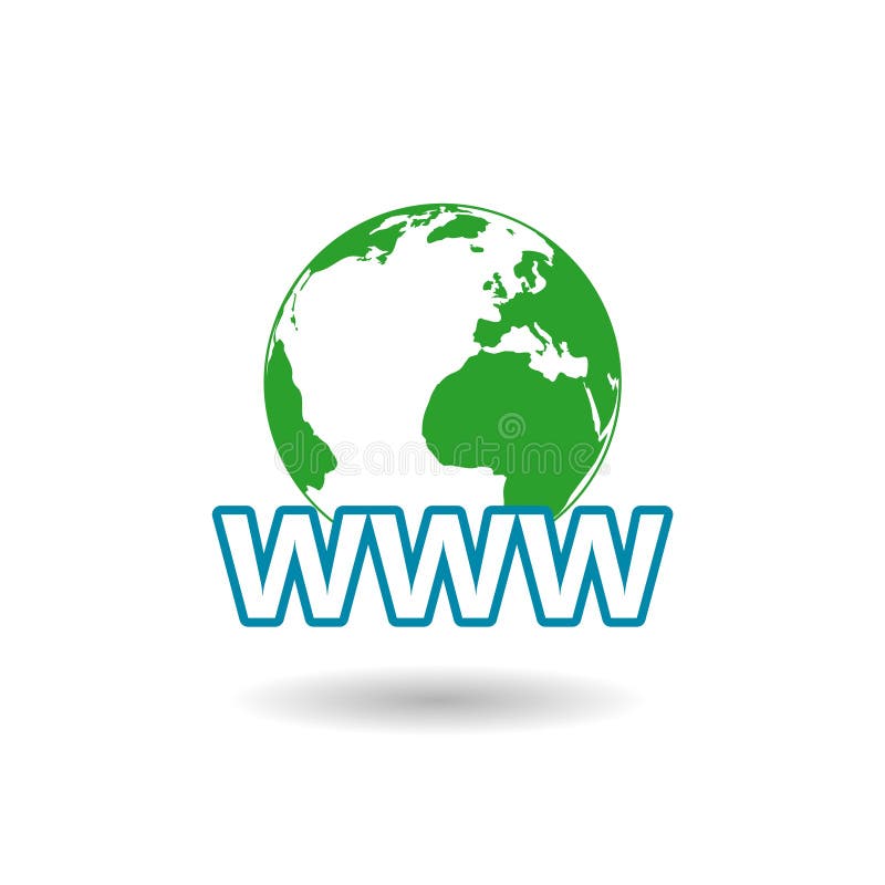 Simple Internet Icon with Shadow Stock Vector - Illustration of ...