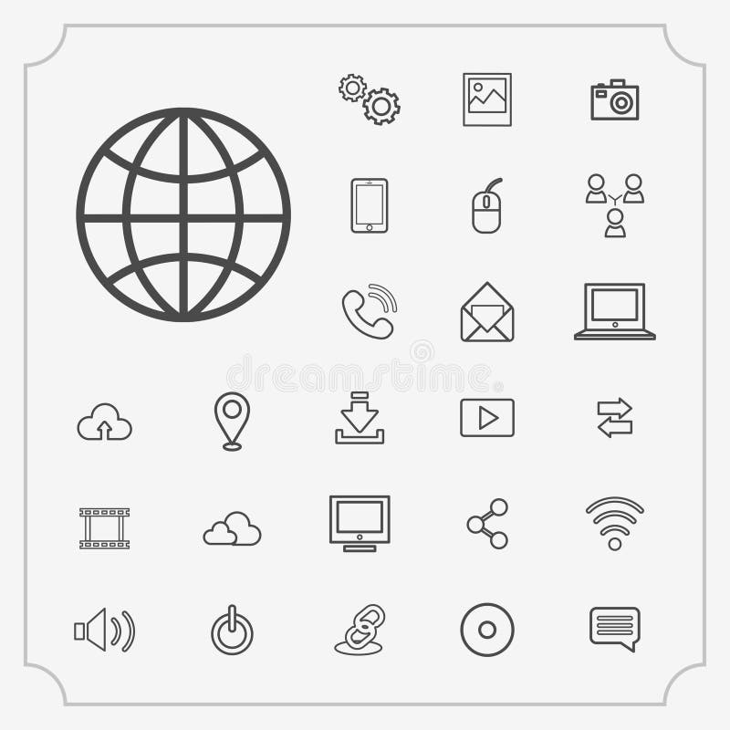 Simple Internet Icons Set. Universal Internet Icon To Use in Web and Mobile UI, Set of Basic UI ...