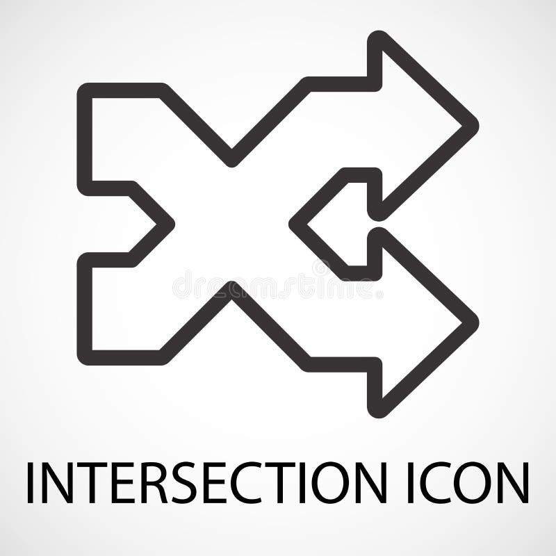 Simple Intersection Line Art Icon, Vector Stock Vector - Illustration ...
