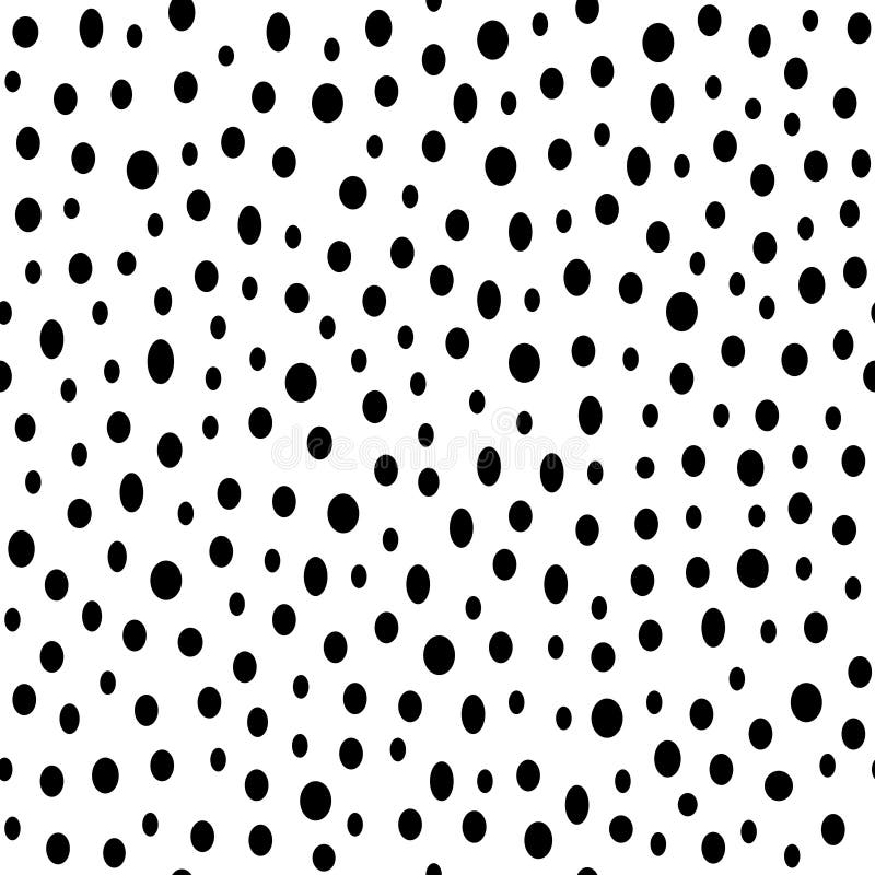 Simple Irregular Dot Seamless Pattern, Black Dots on White. Stock ...