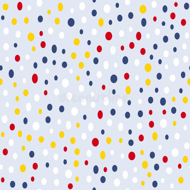 Simple Irregular Dot Seamless Pattern, White, Yellow, Red, Blue Dots on ...