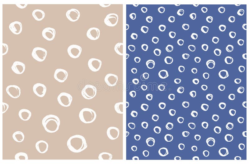 Simple Irregular Geometric Seamless Vector Patterns. White Hand Drawn ...