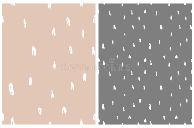 Simple Irregular Geometric Seamless Vector Patterns. White Hand Drawn ...