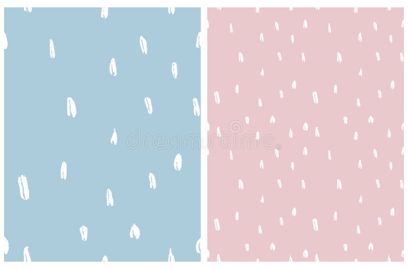 Simple Irregular Geometric Seamless Vector Patterns. White Hand Drawn ...