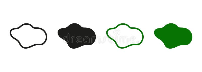 Simple Irregular Smooth Black and Color Form. Pebble, Stone, Drop ...