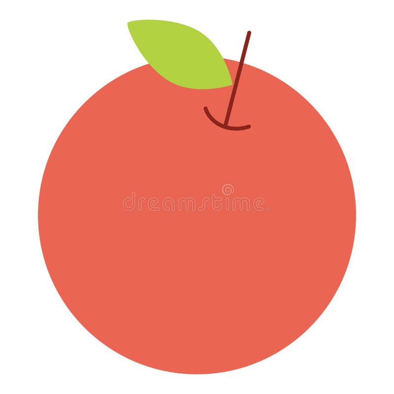 Isolated Apple on White Background. Simple Object for Print, Design ...