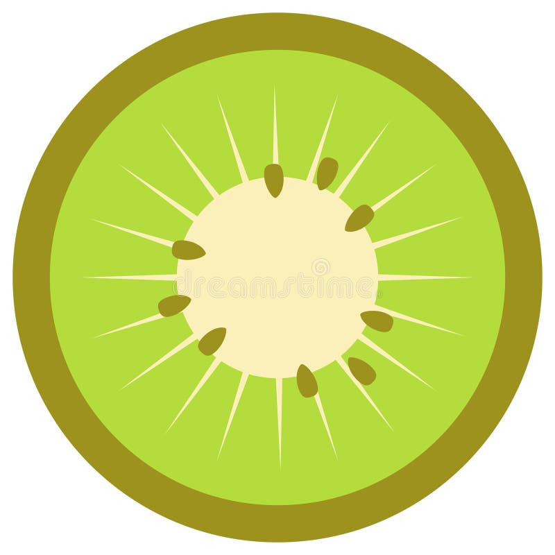 Simple Isolated Kiwi Slice on White Background. Stock Illustration ...