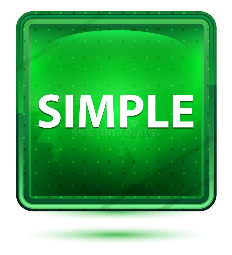 Simple Neon Light Green Square Button Stock Illustration - Illustration ...