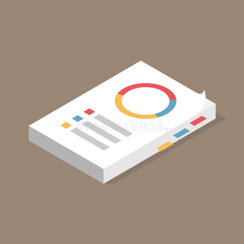 Simple Isometric Document Stack Illustration Stock Illustration ...