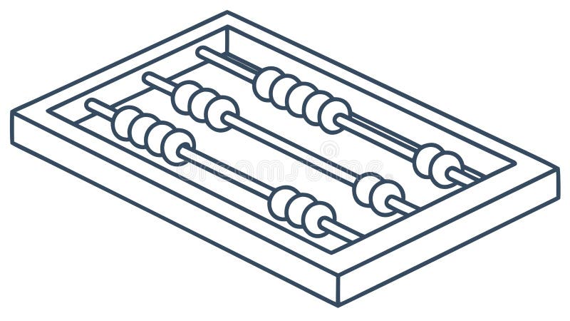 Simple Isometric Drawing of a Traditional Calculation Abacus, Vector ...