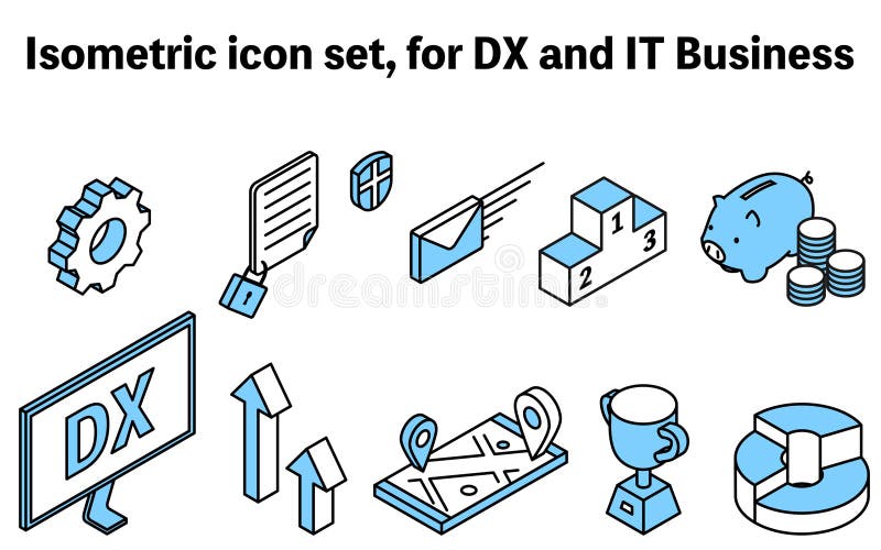 Simple Isometric Icon Set for DX and it Business Stock Vector ...