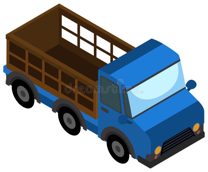 Simple Isometric Truck on White Stock Vector - Illustration of ...