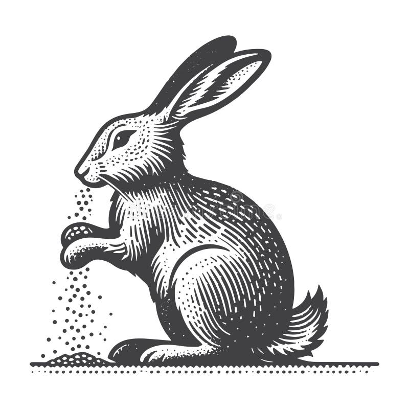 Jackrabbit Eating Vector Icon Design. Stock Vector - Illustration of ...