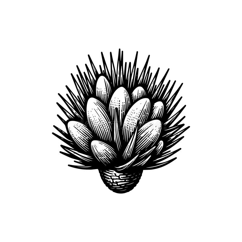 Simple Joshua Tree Seed Vector Icon Vintage Logo Retro Illustration ...