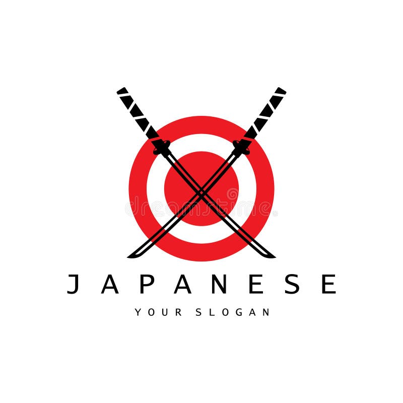 Simple Katana Samurai Sword Logo Design Template Vector Stock Vector ...