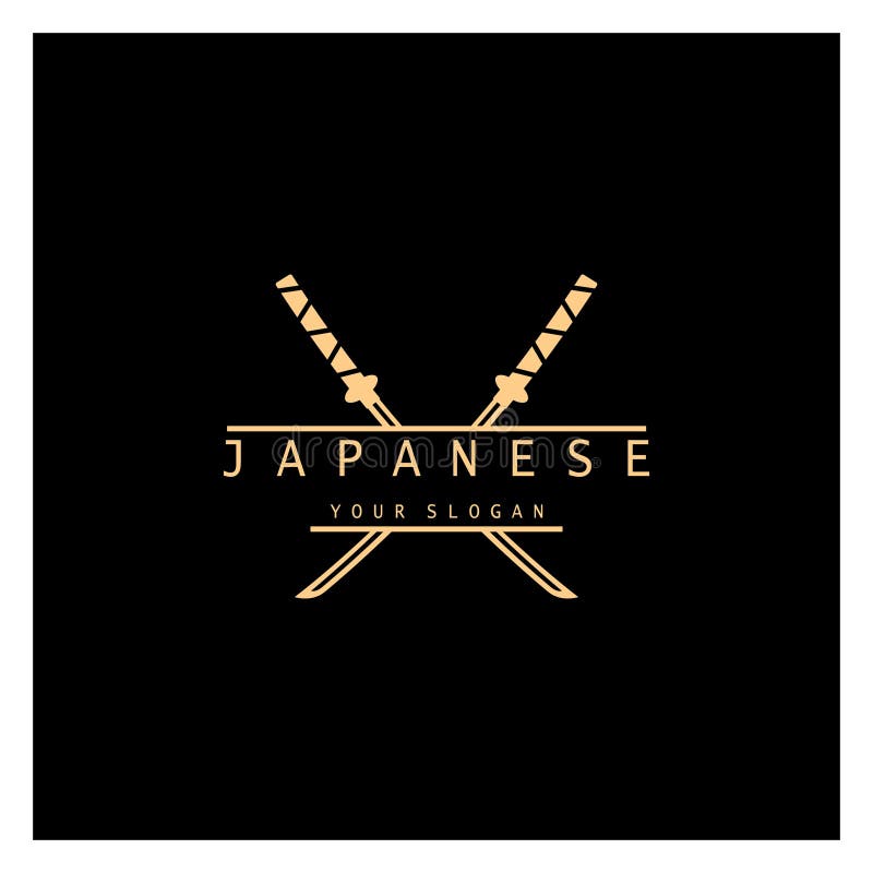 Simple Katana Samurai Sword Logo Design Template Vector Stock Vector ...