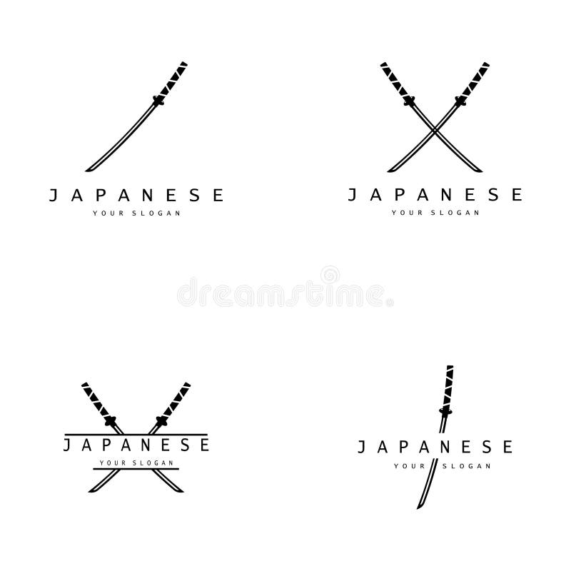 Simple Katana Samurai Sword Logo Design Template Vector Stock Vector ...