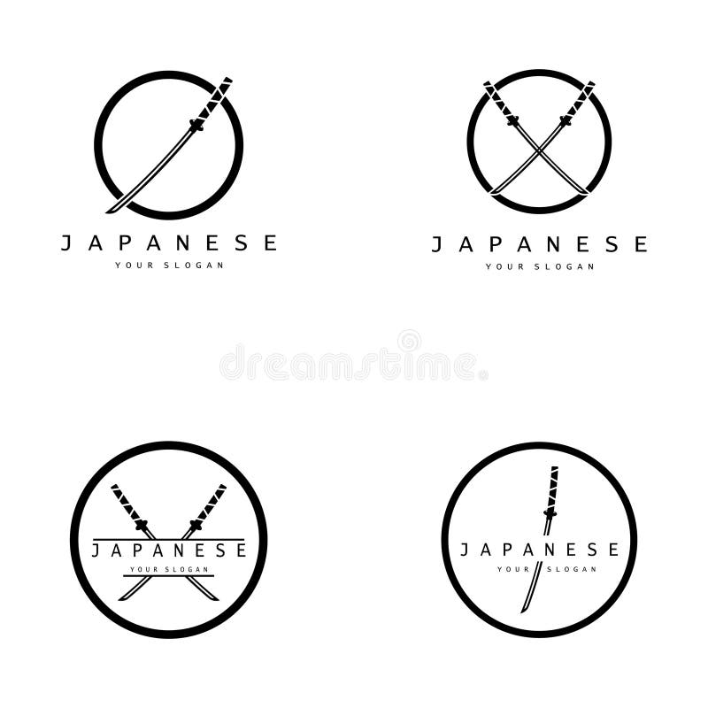 Simple Katana Samurai Sword Logo Design Template Vector Stock Vector ...