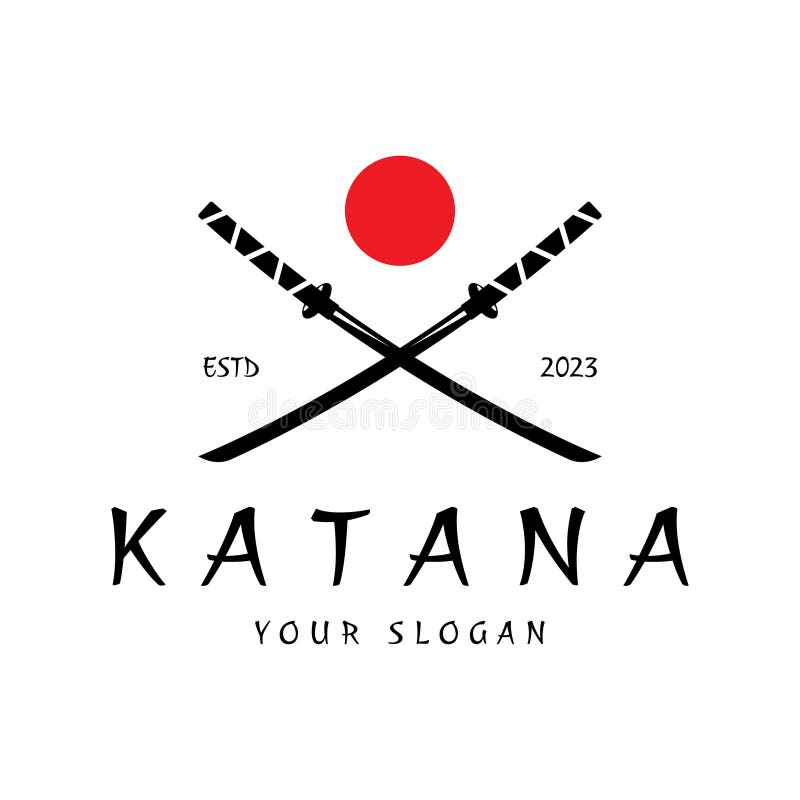 Simple Katana Samurai Sword Logo Design Template Vector Stock Vector ...