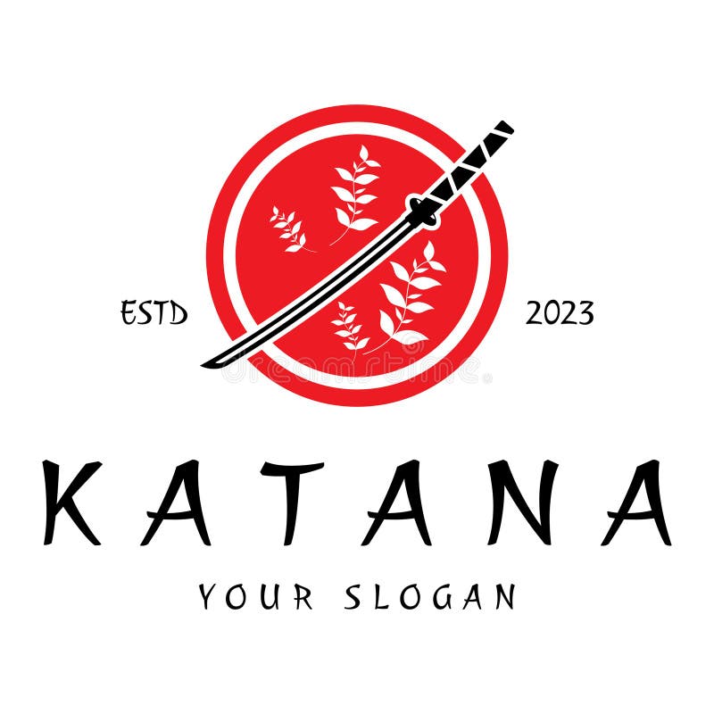 Simple Katana Samurai Sword Logo Design Template Vector Stock Vector ...