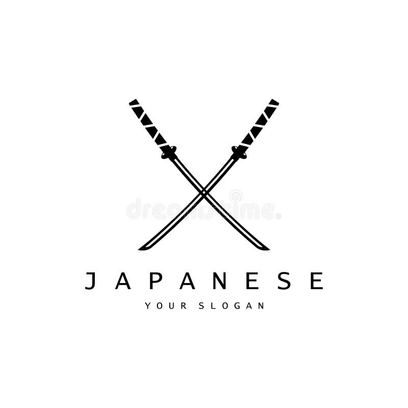 Simple Katana Samurai Sword Logo Design Template Vector Stock Vector ...
