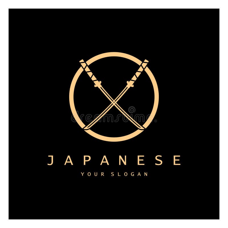 Simple Katana Samurai Sword Logo Design Template Vector Stock Vector ...