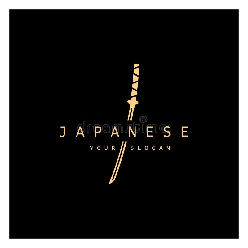 Simple Katana Samurai Sword Logo Design Template Vector Stock Vector ...