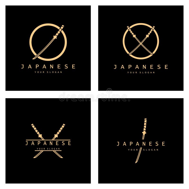 Simple Katana Samurai Sword Logo Design Template Vector Stock Vector ...