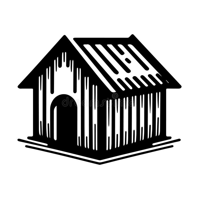 Simple Kennels Vector Icon Vintage Logo Retro Illustration. Stock ...
