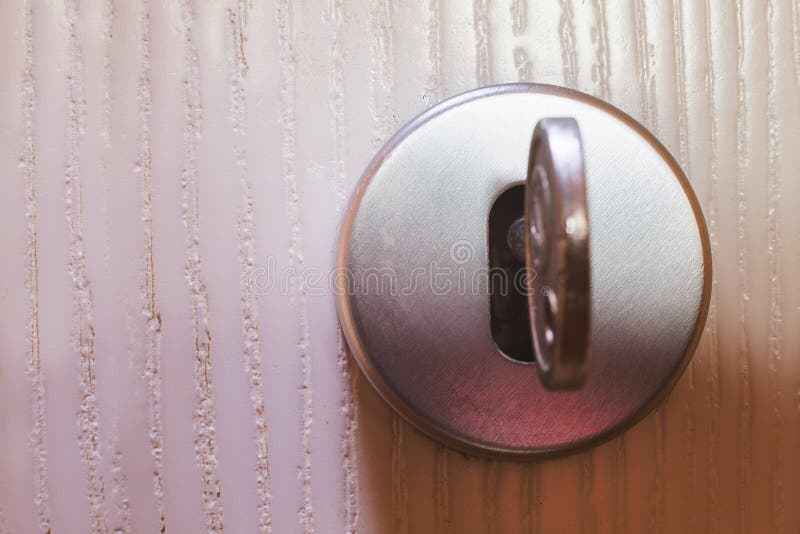 Simple Key in Door Lock stock photo. Image of iron, design - 152323242