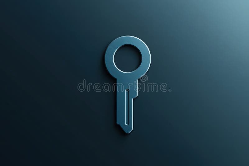 Minimalist Key Icon in Solid Design Against a Dark Background ...