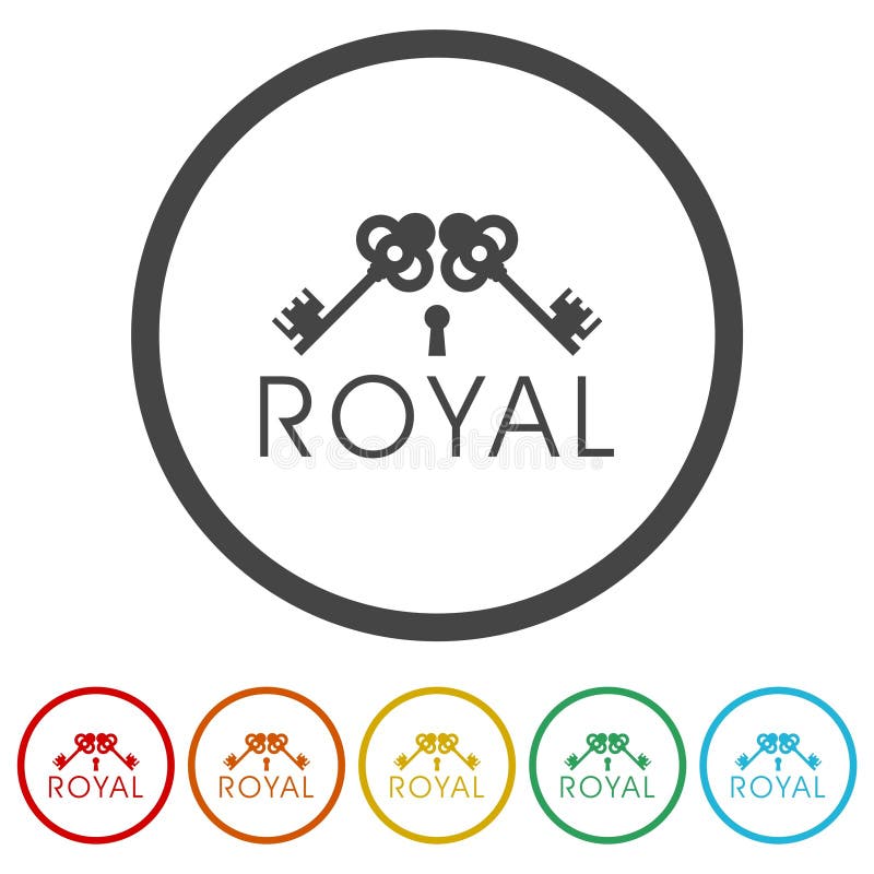 Simple Key Logo Design Icons in Color Circle Buttons Stock Vector ...