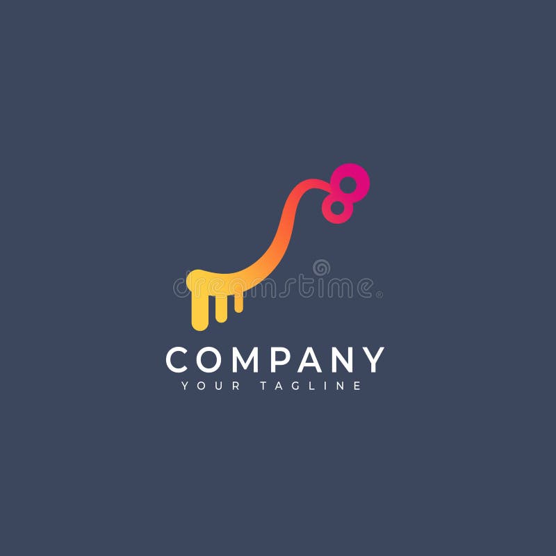 Simple Key Logo with Gradient Color Stock Vector - Illustration of icon ...