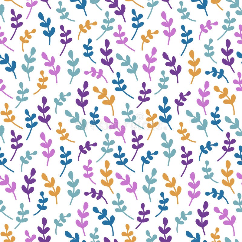 Simple Leaf Seamless Pattern Stock Vector - Illustration of hand ...