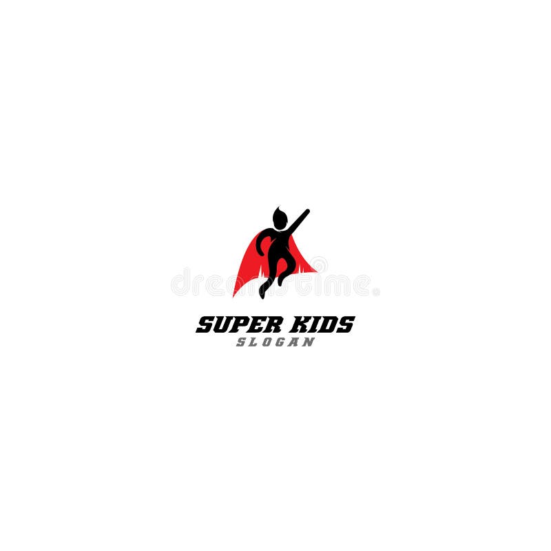 Simple Kids Superhero Icon Vector Logo Stock Illustration ...