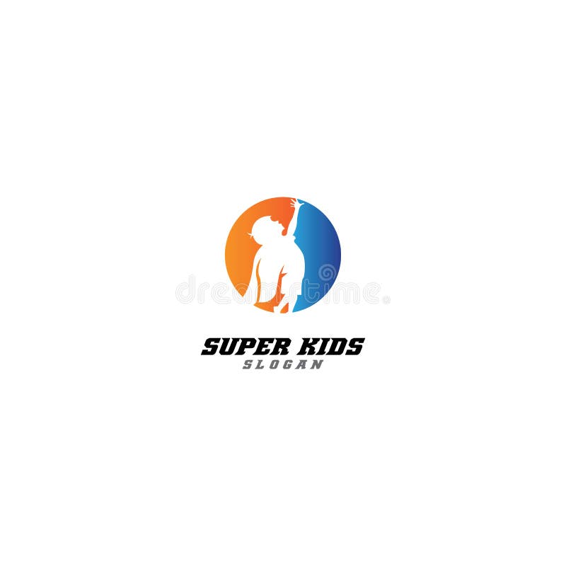 Simple Kids Superhero Icon Vector Logo Stock Illustration ...