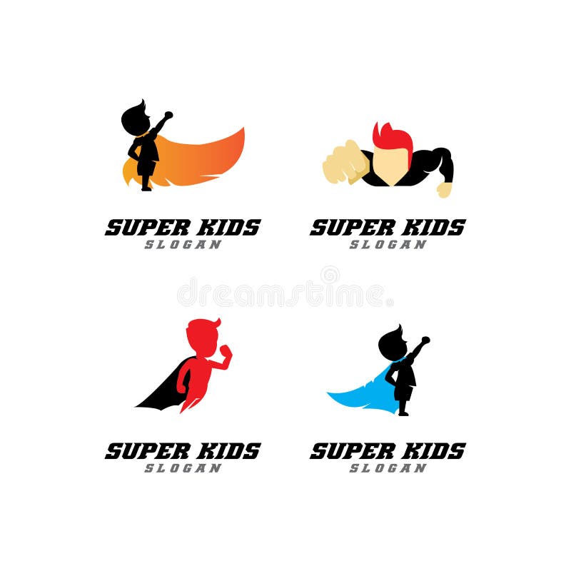 Simple Kids Superhero Icon Vector Logo Stock Illustration ...