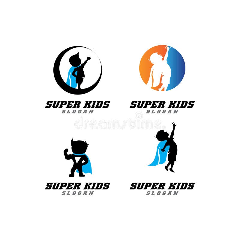 Simple Kids Superhero Icon Vector Logo Stock Illustration ...