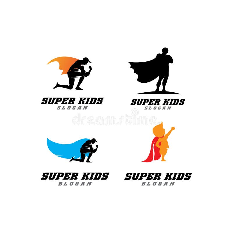 Simple Kids Superhero Icon Vector Logo Stock Illustration ...