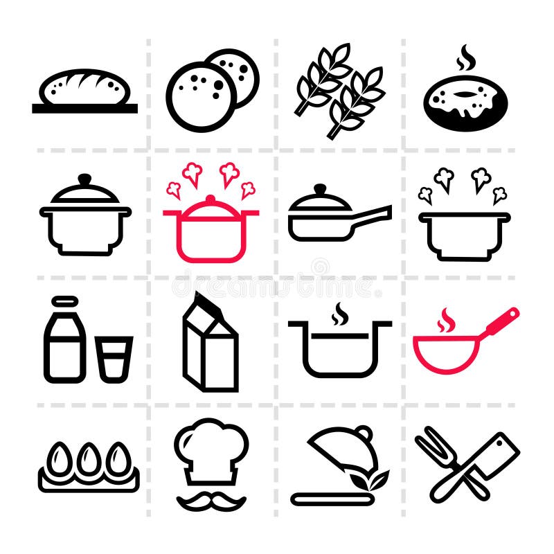 Kitchen icons stock vector. Illustration of pictogram - 26794014
