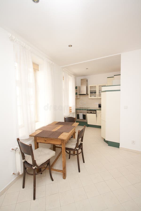 Simple kitchen stock image. Image of chairs, simple, brown - 33915991